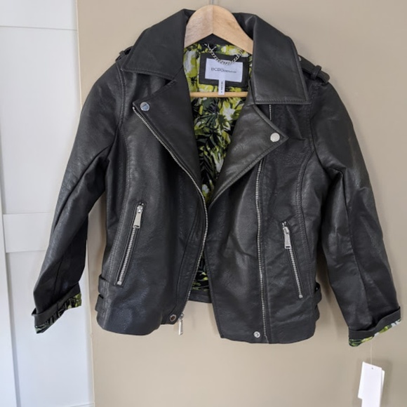 BCBGeneration | Jackets & Coats | Bcbgeneration Faux Leather Jacket Greyolive | Poshmark